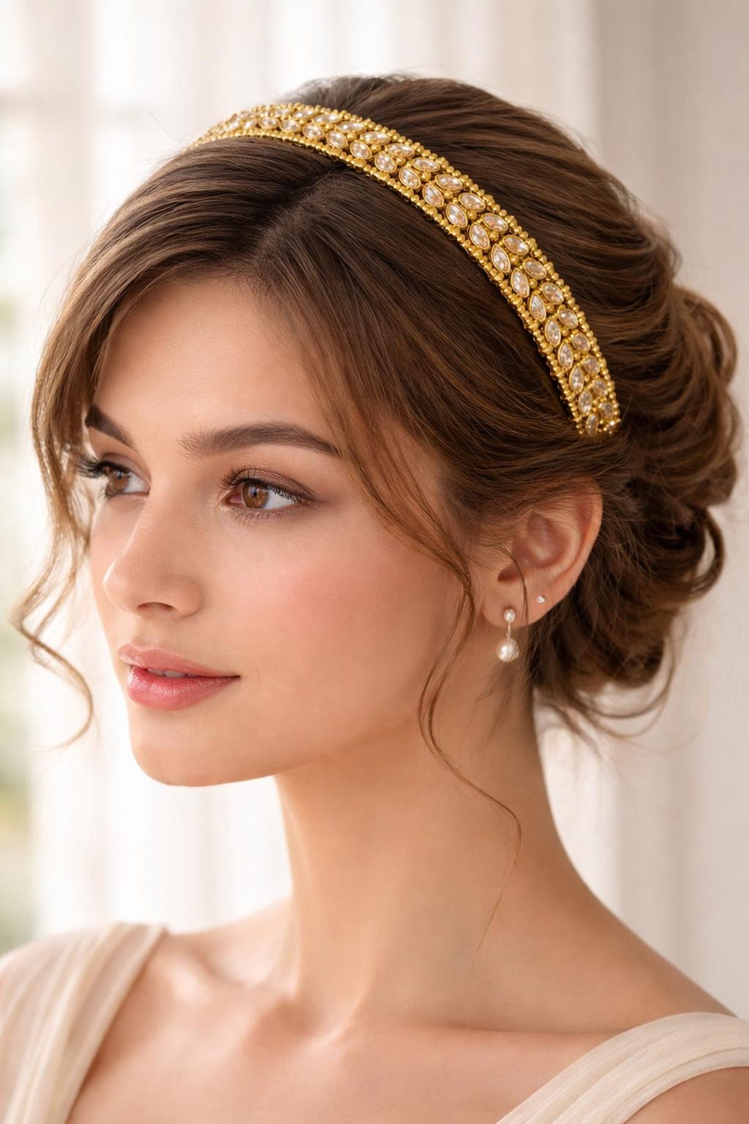 Kundan Sheeshpatti, Gold Plated Bridal Headband, Indian Wedding Jewelry ...