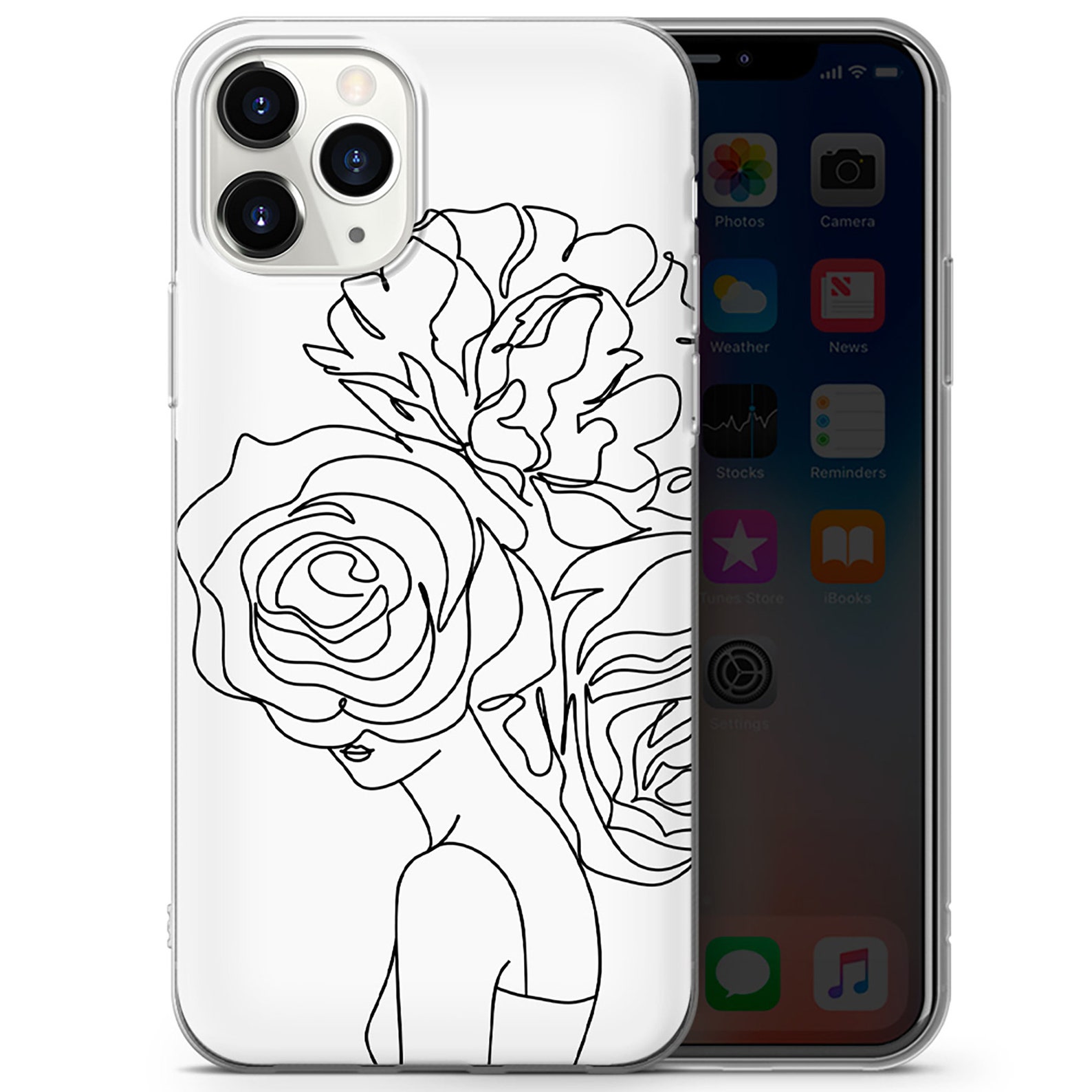 Line Art Phone Case, Line Art Woman iPhone Cover pour iPhone 13, 12, 11 ...