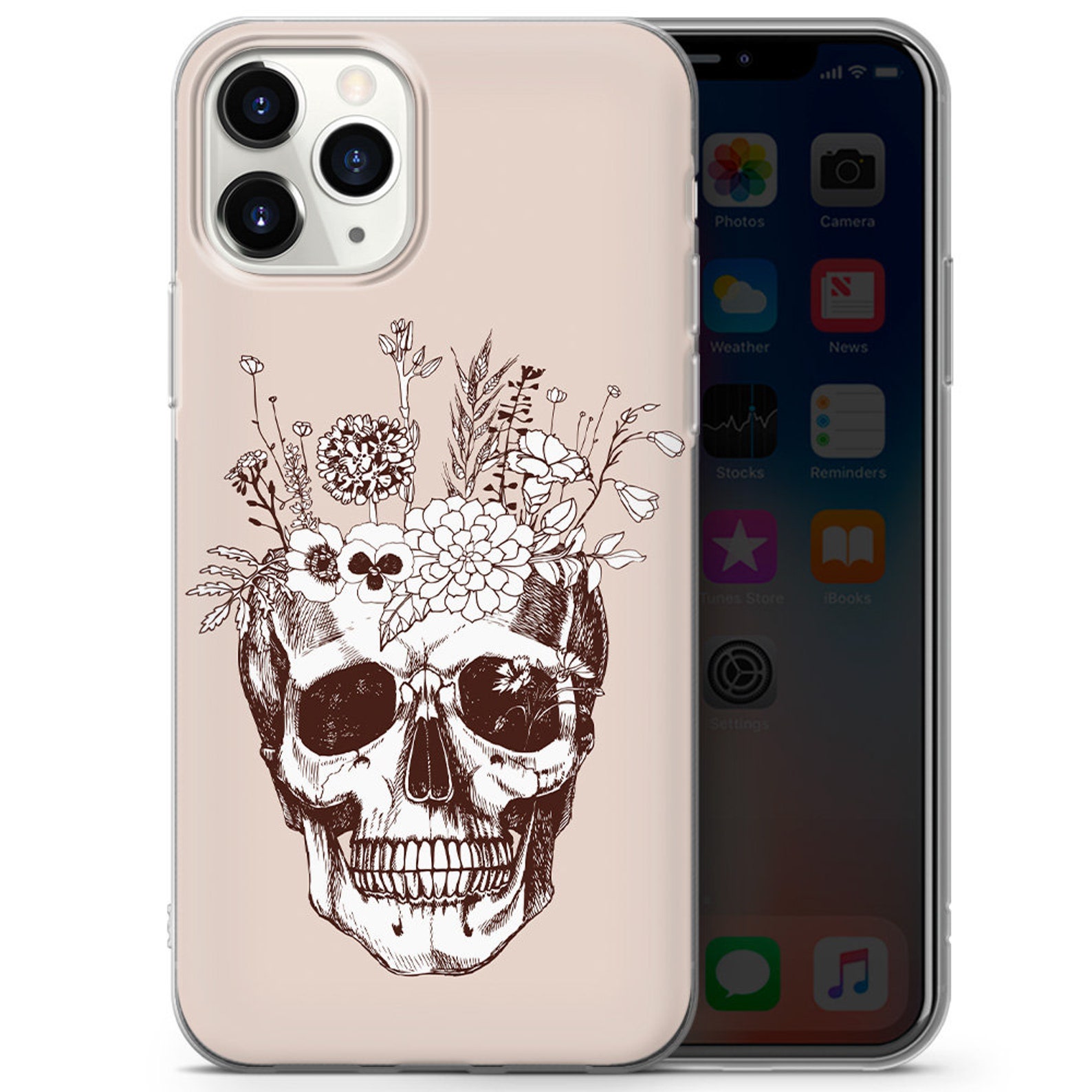 Skull Phone Case Skeleton Phone Cover for iPhone 7 8 XS | Etsy