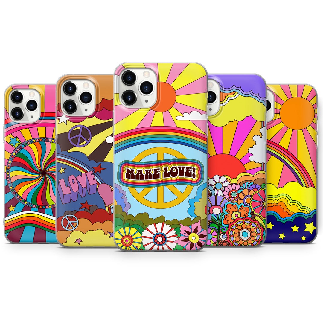 Hippie Phone Case, Retro iPhone Cover for iPhone 13, 12, 11, Xr, Xs Max ...