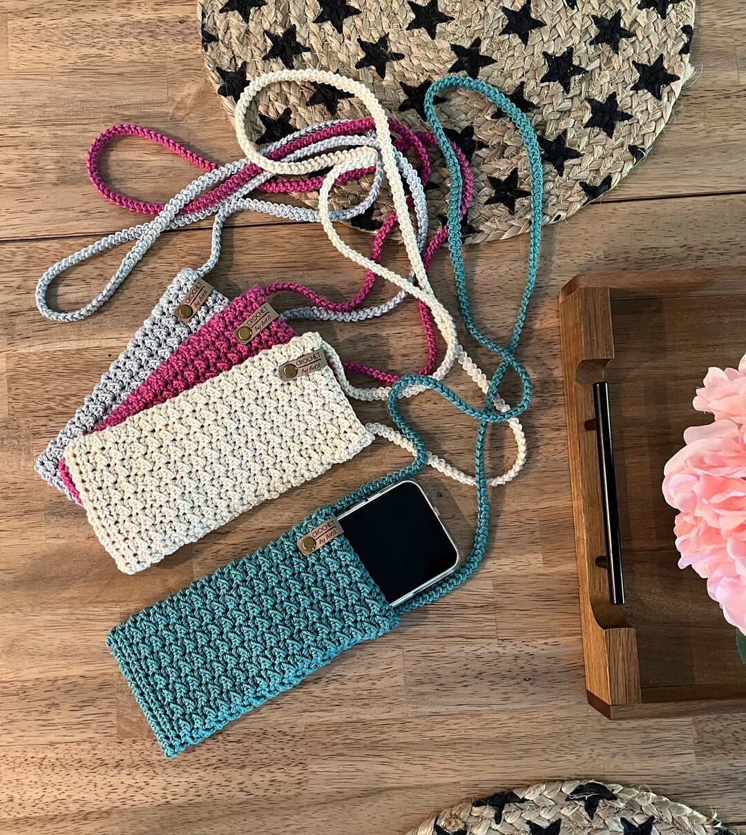 Crocheted Crossbody Phone Bag Crossbody Phone Bag Crossbody Crocheted ...