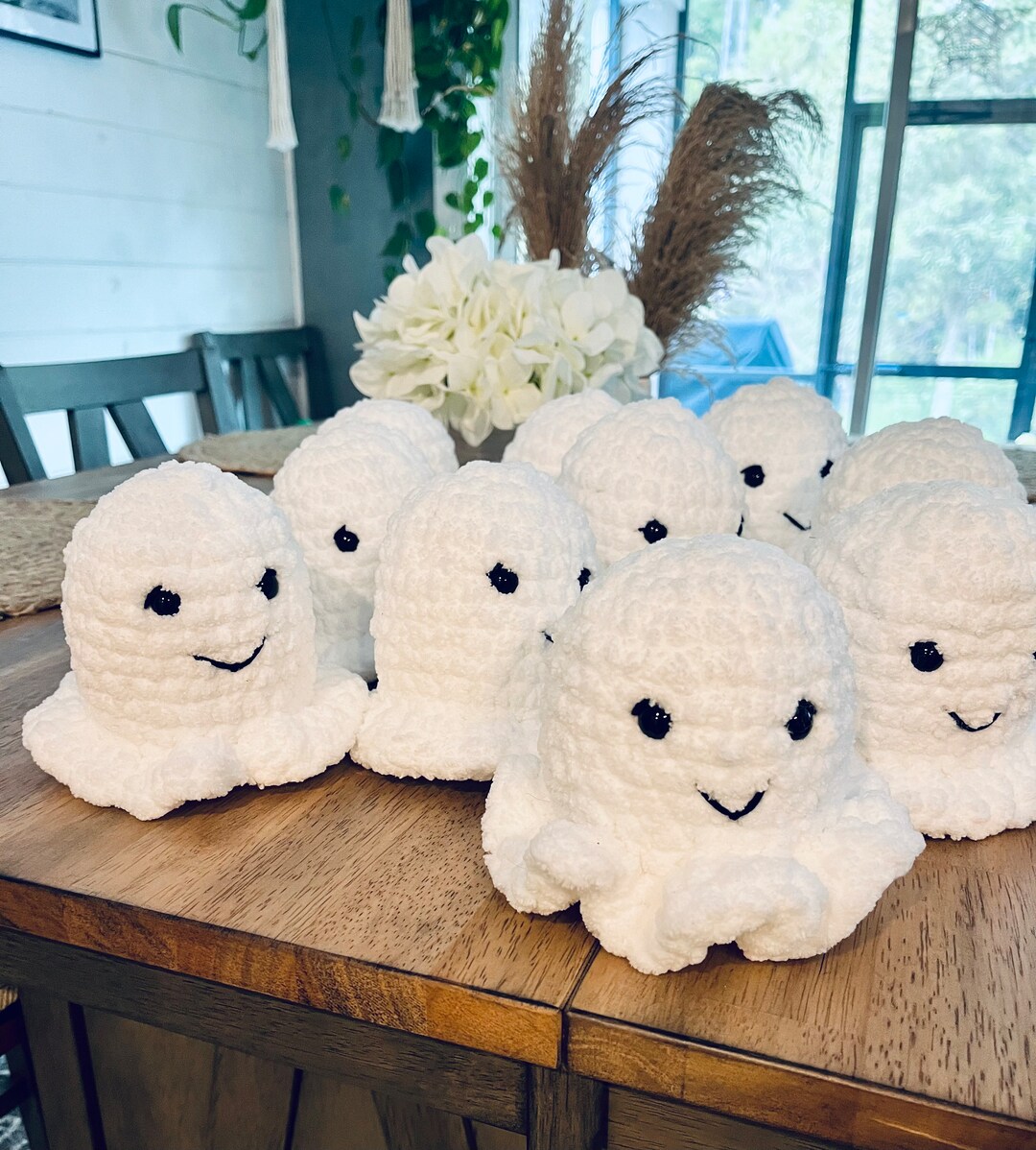 Adorable Small Crocheted Ghost Plushie - Handmade Halloween Mini Plush - Cute Ghost Stuffed Toy ...