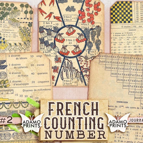 French Counting Number Set2 Journal Cards Flash Cards - Etsy