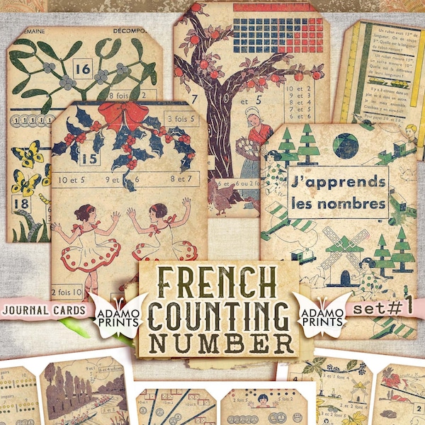 Antique French Flash Cards - Etsy