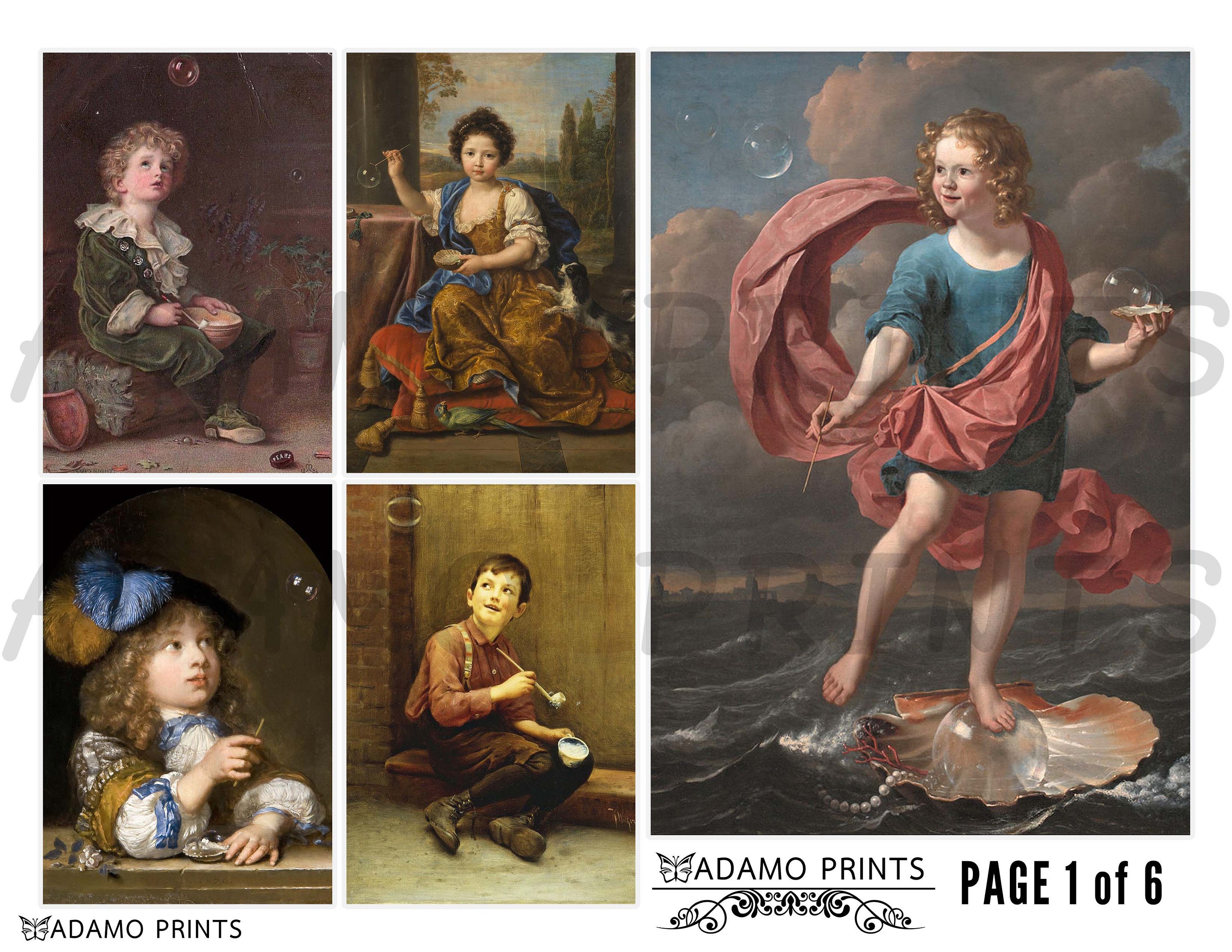 Blowing Bubble Victorian Digital Child ephemera Ephemera | Etsy