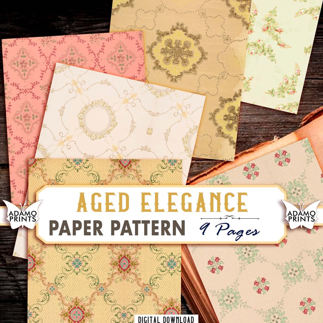 Aged Elegance Paper: Vintage Scrapbook Kit (digital Download) - Etsy