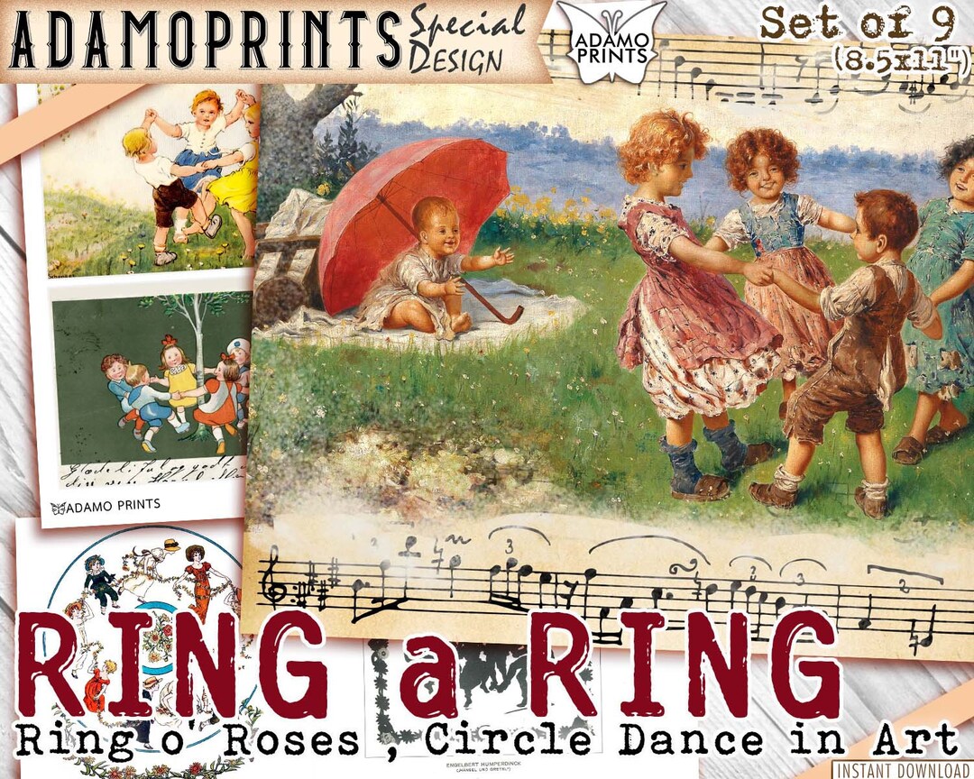 Ring a Ring O' Roses, Dance Digital, Vintage Art, Digital Collage ...