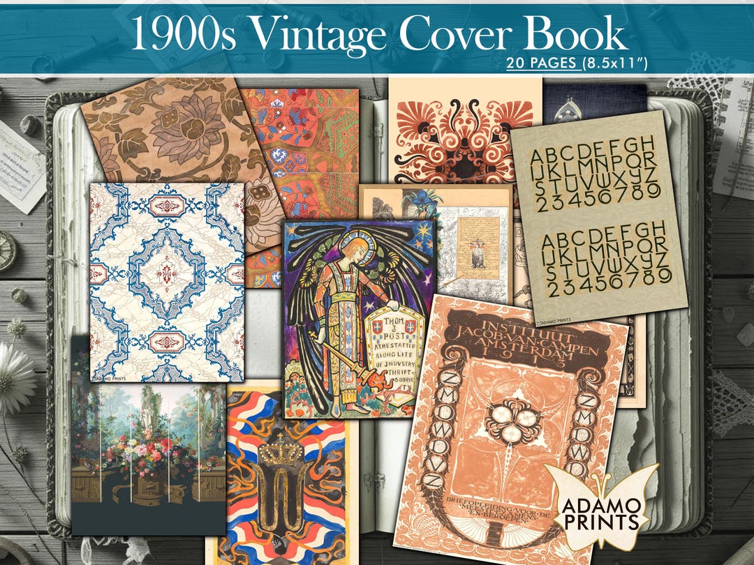 1900s Vintage Cover Book, Antique Paper Texture, Grunge Digital Paper ...