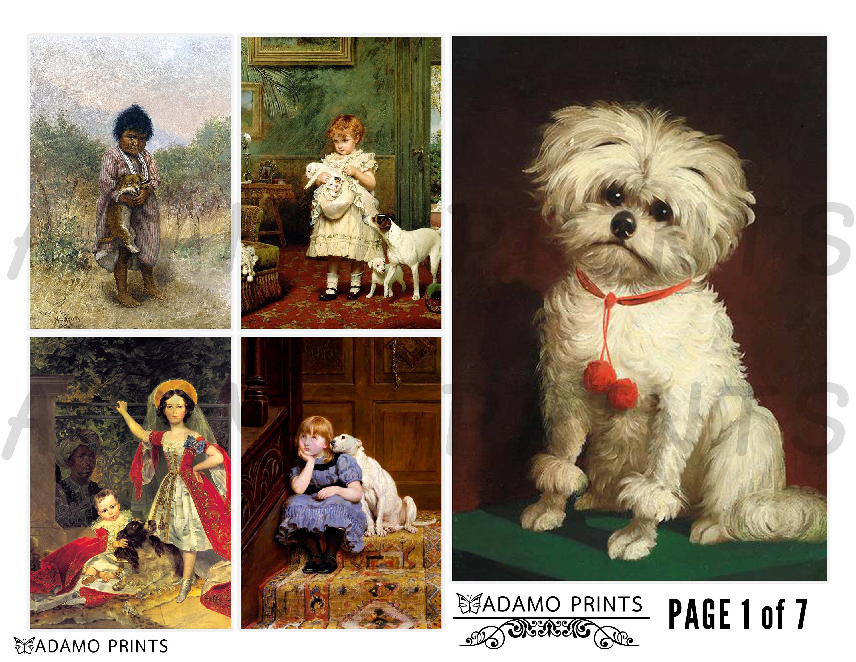 Puppy Ephemera Kit Cards Printable Images Vintage Art | Etsy