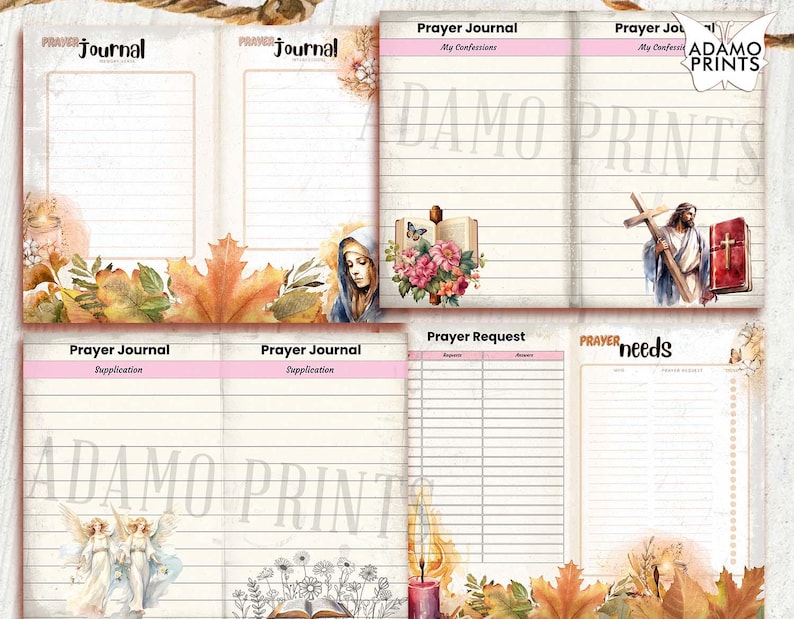 The Prayer Junk Journal Kit Faith GOD Journal Jesus Collage Sheets ...