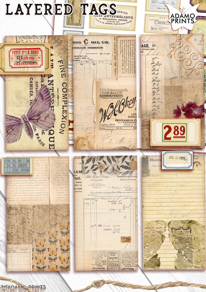 Layered Collage Journal Kit Journal Page Journaling Collage - Etsy
