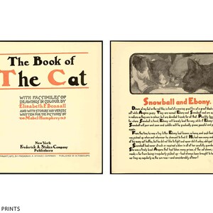 The Book of the Cat, Book Page, Children Book Digital, Ephemera Cat ...