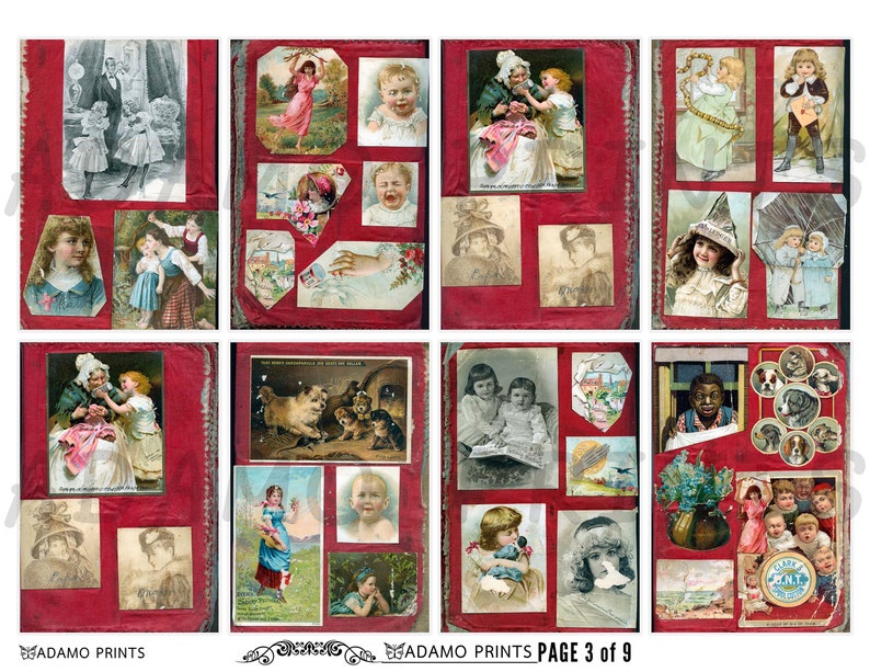Victorian Scrapbook Printable Children Victorian Women - Etsy