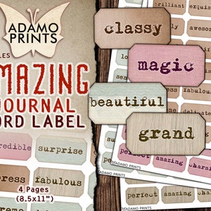 Amazing Journal Word Label, Junk Journaling Word, Digital Inspiration ...