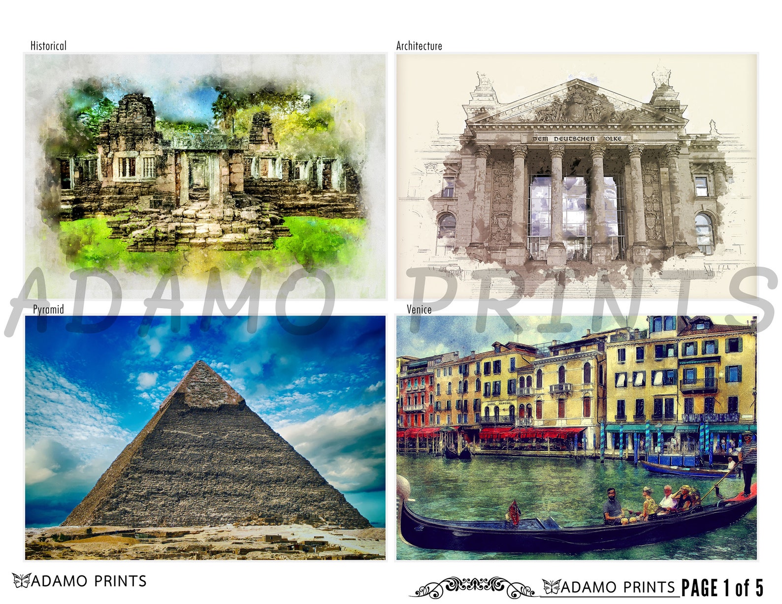 The World History Travel Digital Images Collage Sheets - Etsy