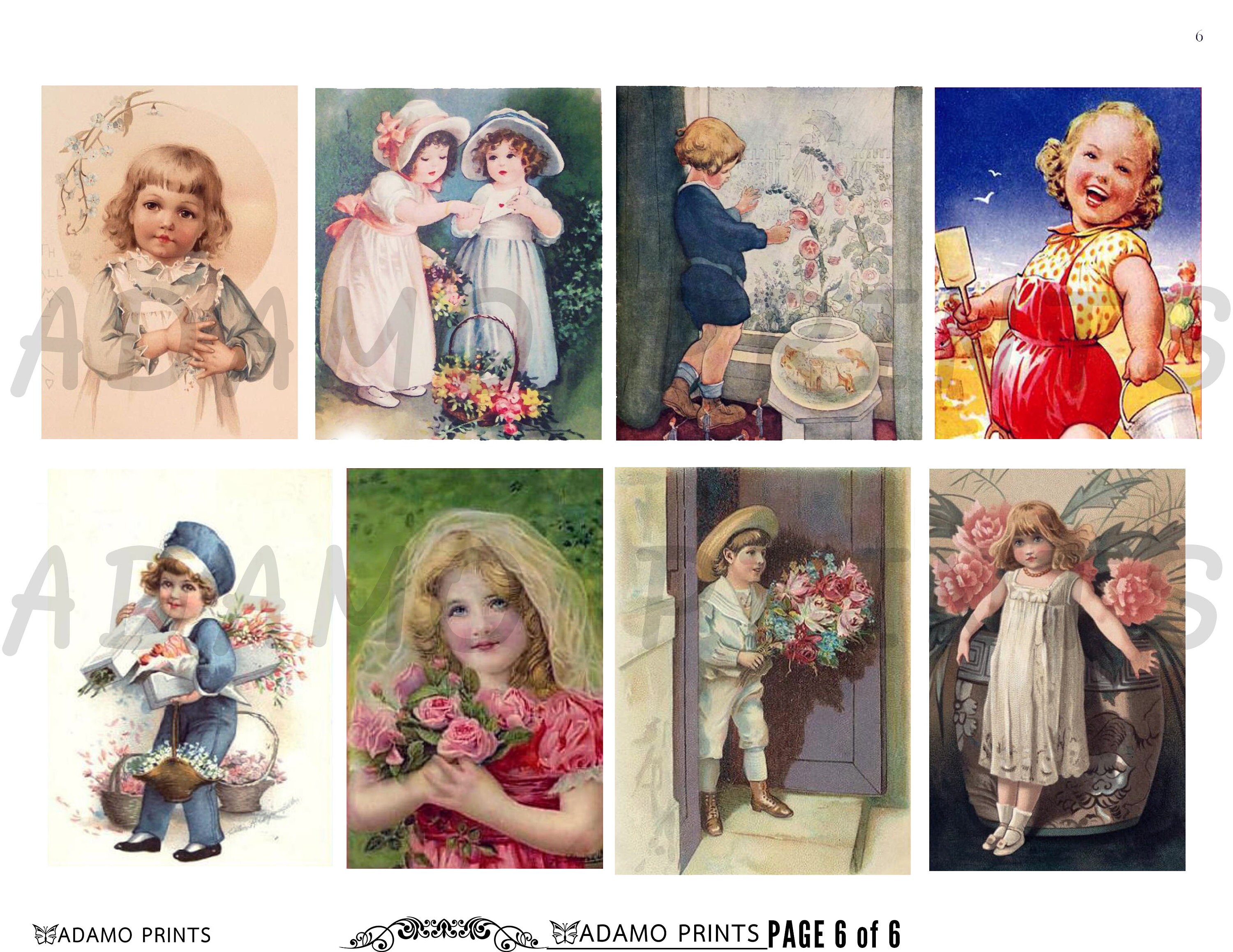 Sweet Vintage Children Ephemera Classic Digital Image - Etsy
