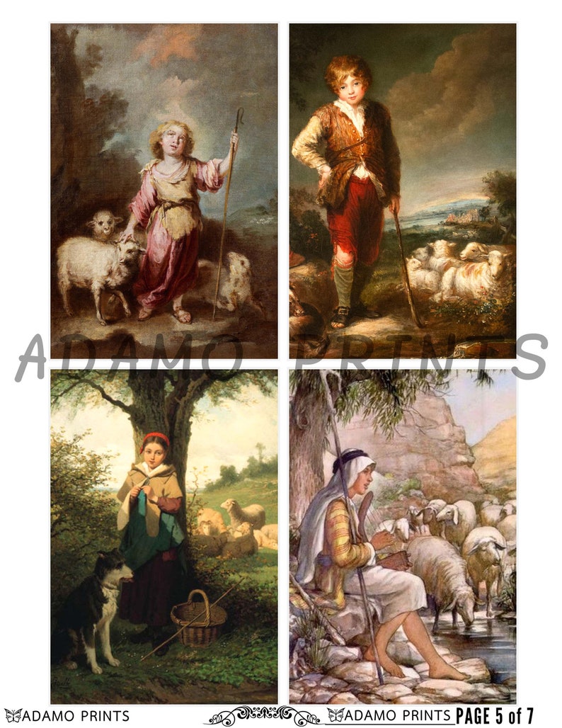 The Shepherd, Victorian Digital Art, Ephemera Art, Collage Sheet ...
