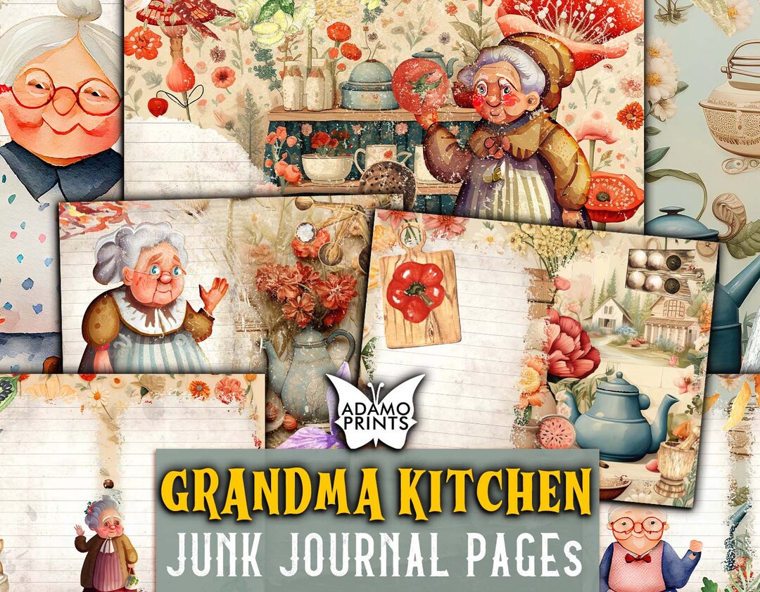 Grandma Kitchen Junk Journal Pages, Cooking Junk Journal Kit, Collage ...