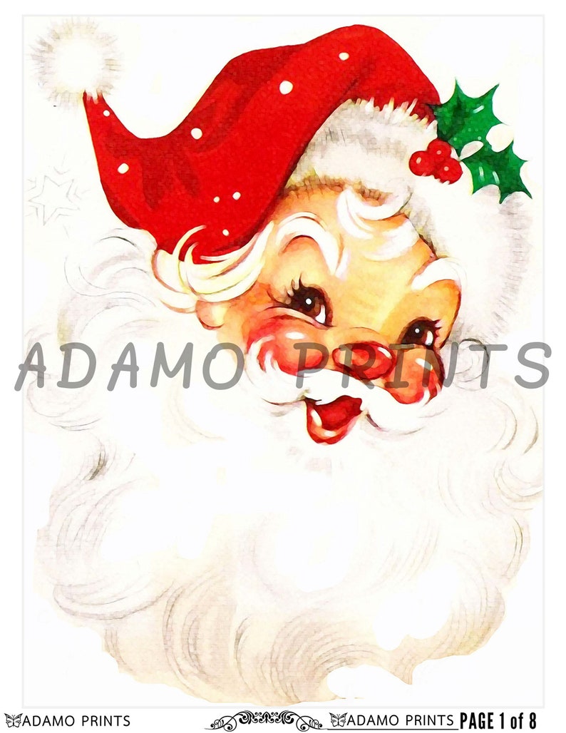 Christmas Cards, December, Santa, Gifts, ATC, Collage Sheet Christmas ...