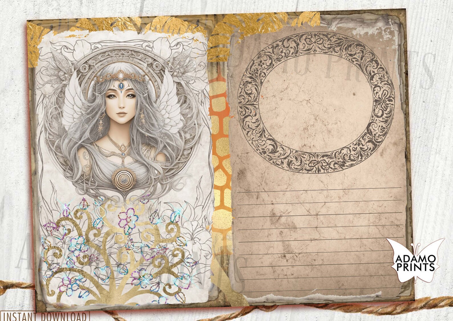 Ancient Goddess Junk Journal Pages, Collage Sheets, Ephemera Moon ...