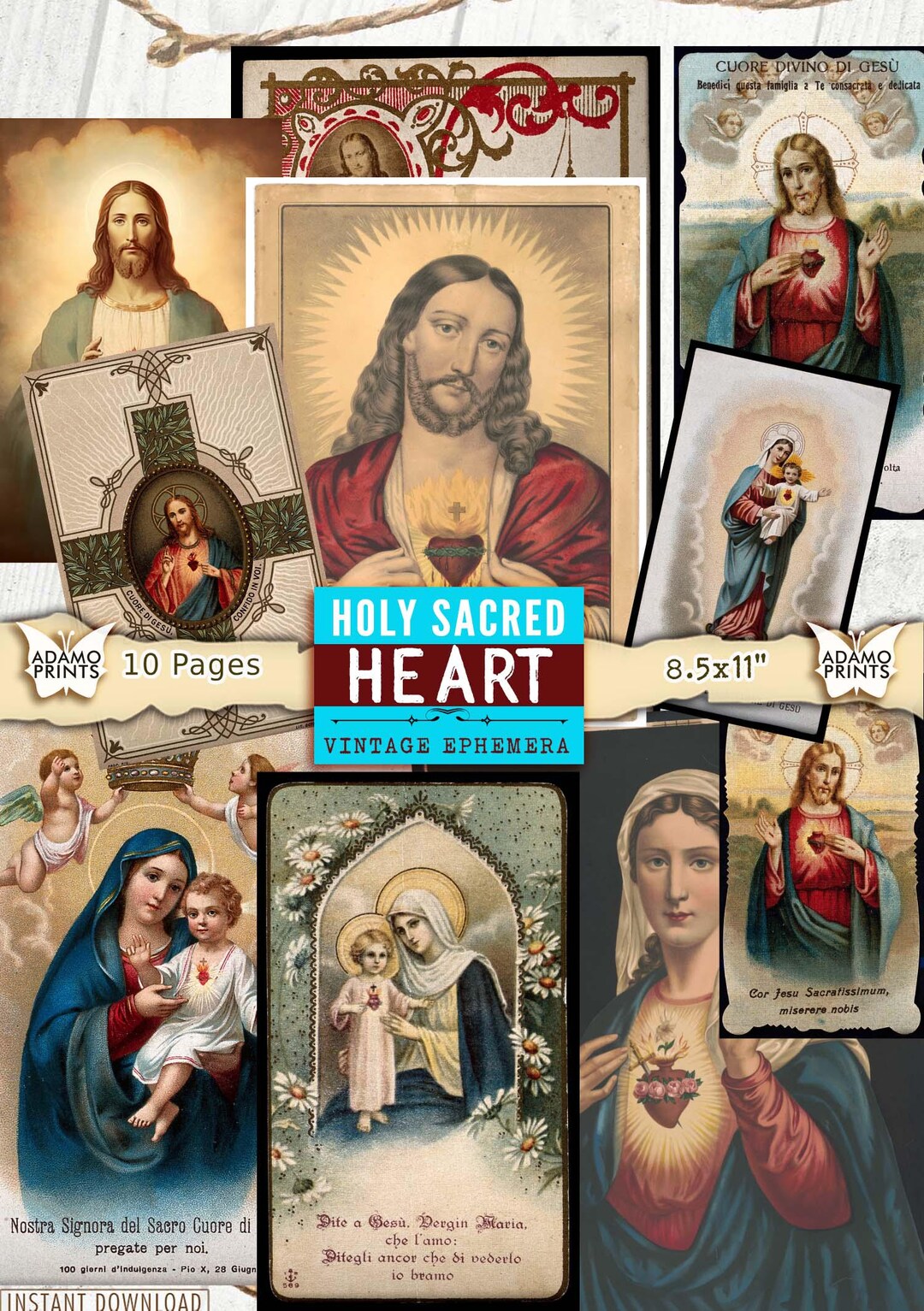Vintage Holy Sacred Heart, Bible Jesus Christianity Cards, God ...