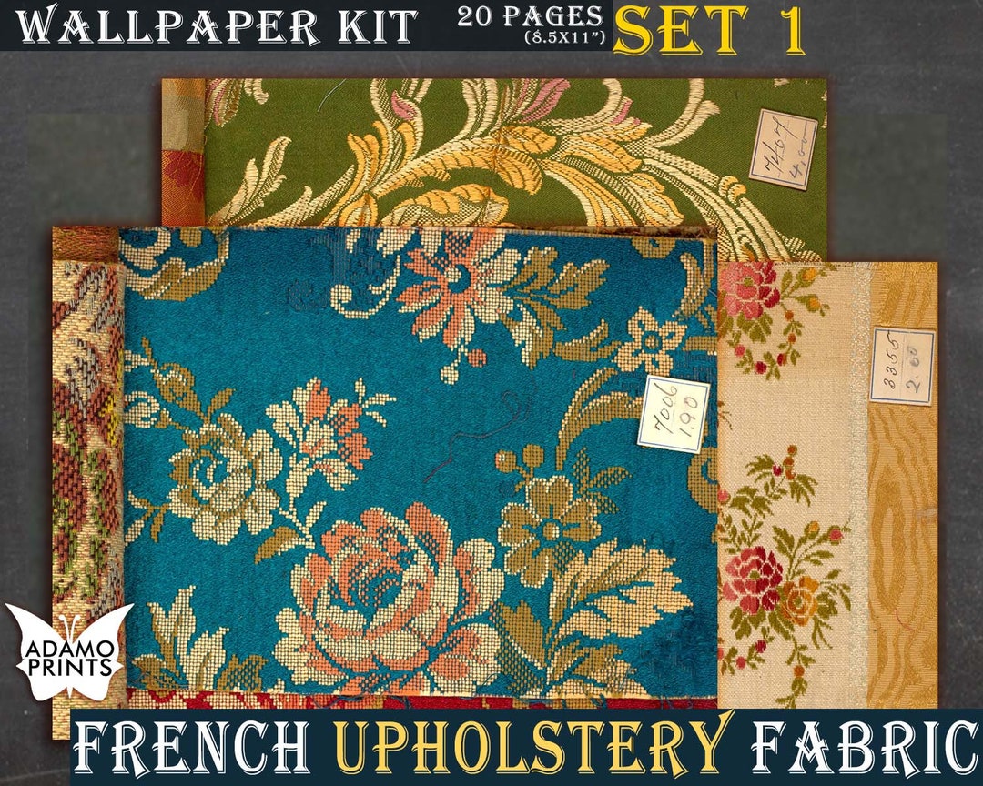 French Upholstery Fabric Set1, Floral Textile Pattern, Paper for ...