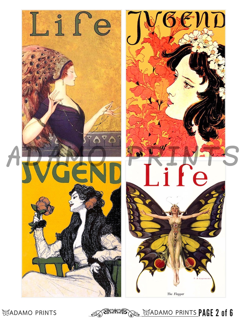 Vintage Bohemian Magazine Covers Vintage Images Ephemera - Etsy