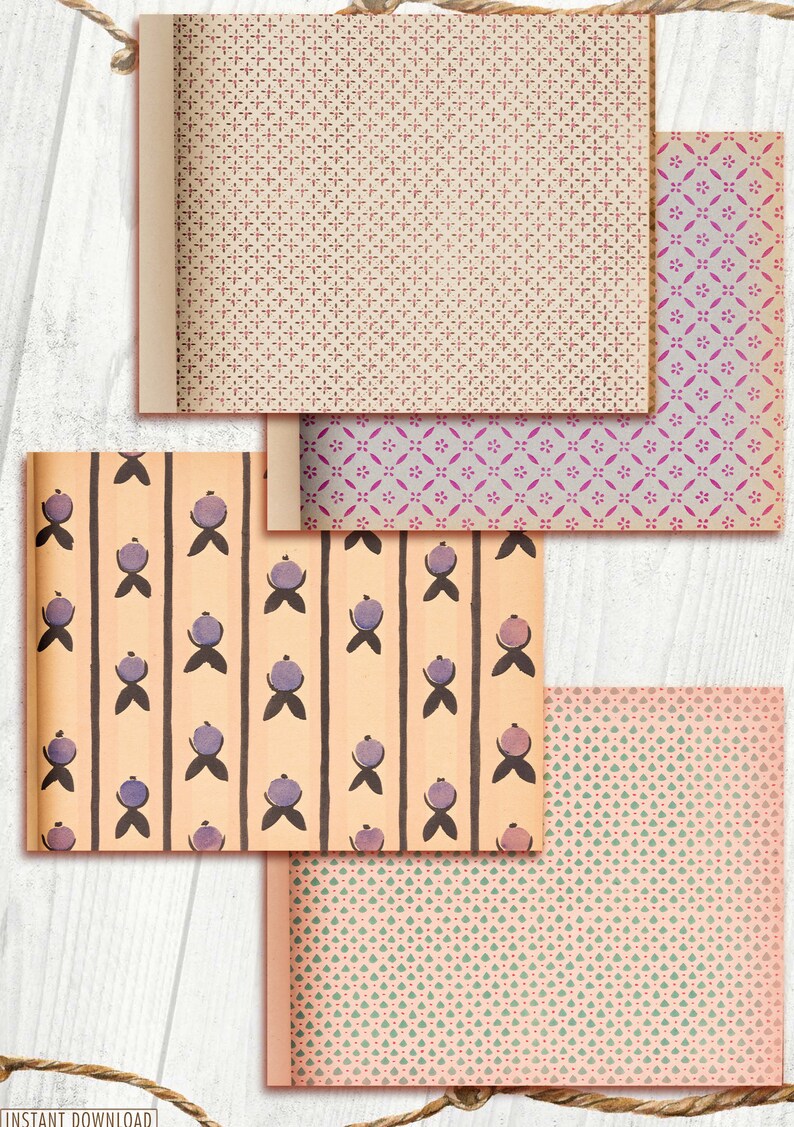 French Book Paper Pattern Set1 Cover Journal Shabby Chic - Etsy