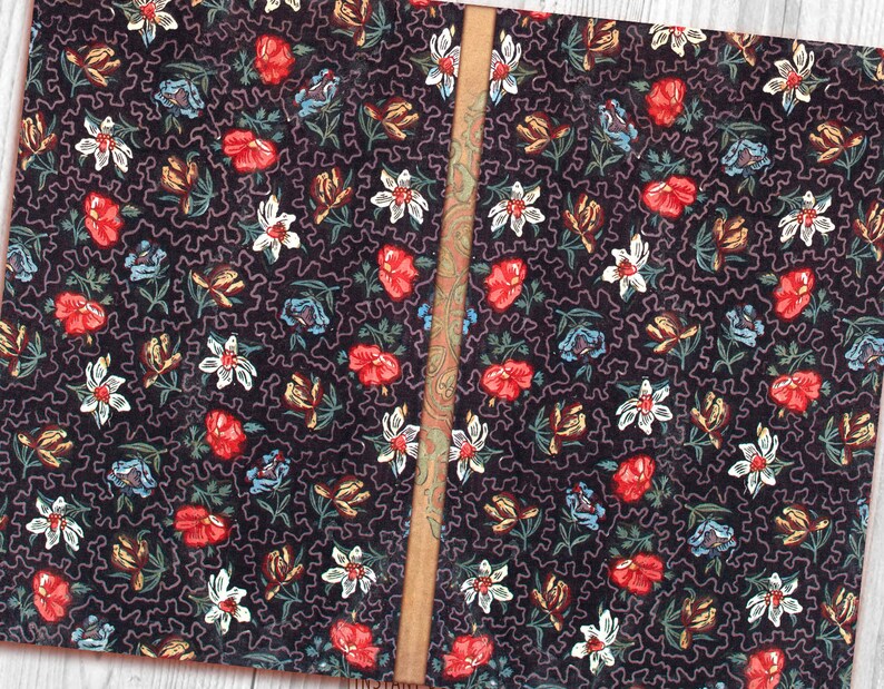 Floral Garden Book Cover Vintage Bookbinding Journal - Etsy