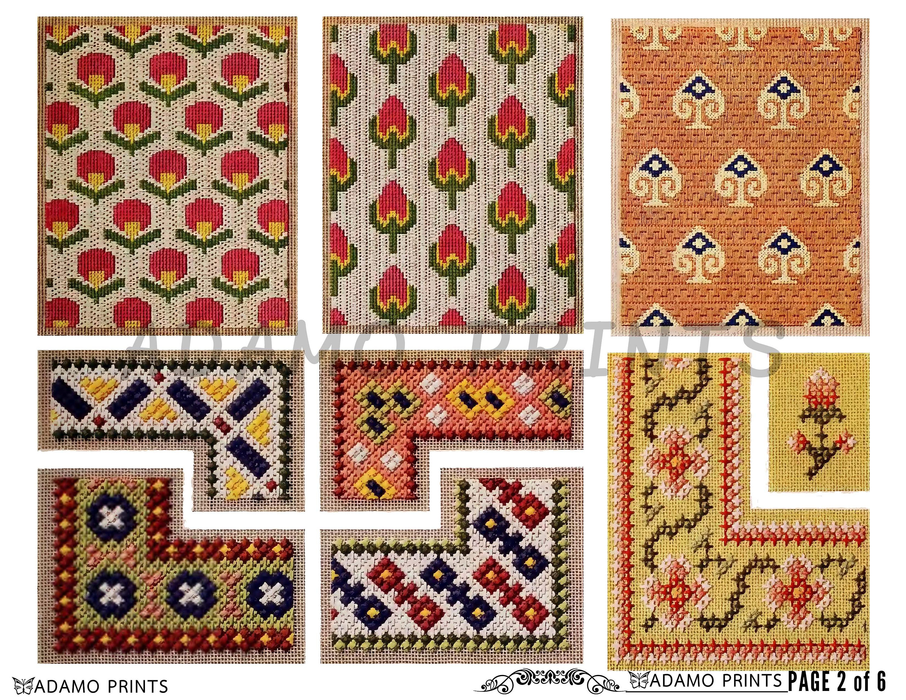 Motif Embroidery Pattern Set1 Flower Ephemera Classic | Etsy