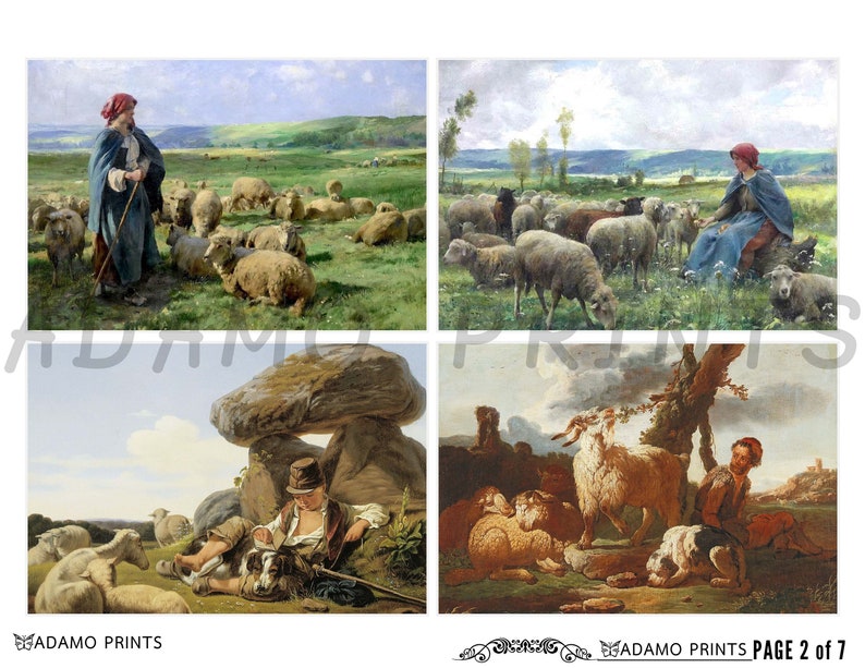 The Shepherd, Victorian Digital Art, Ephemera Art, Collage Sheet ...