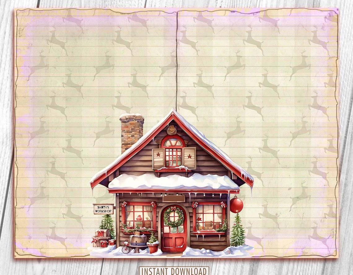 Christmas Elf Journal Pages, Holiday Journal Kits, December, Festive ...