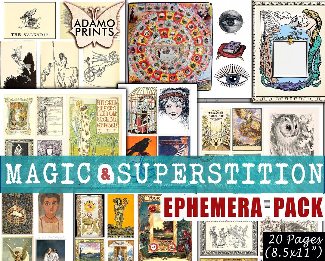 Magic & Superstition Ephemera Pack, Wichcraft, Horror, Paranormal ...