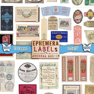 Vintage Crate Labels Ephemera: Food & Beverage Collage (digital Kit ...