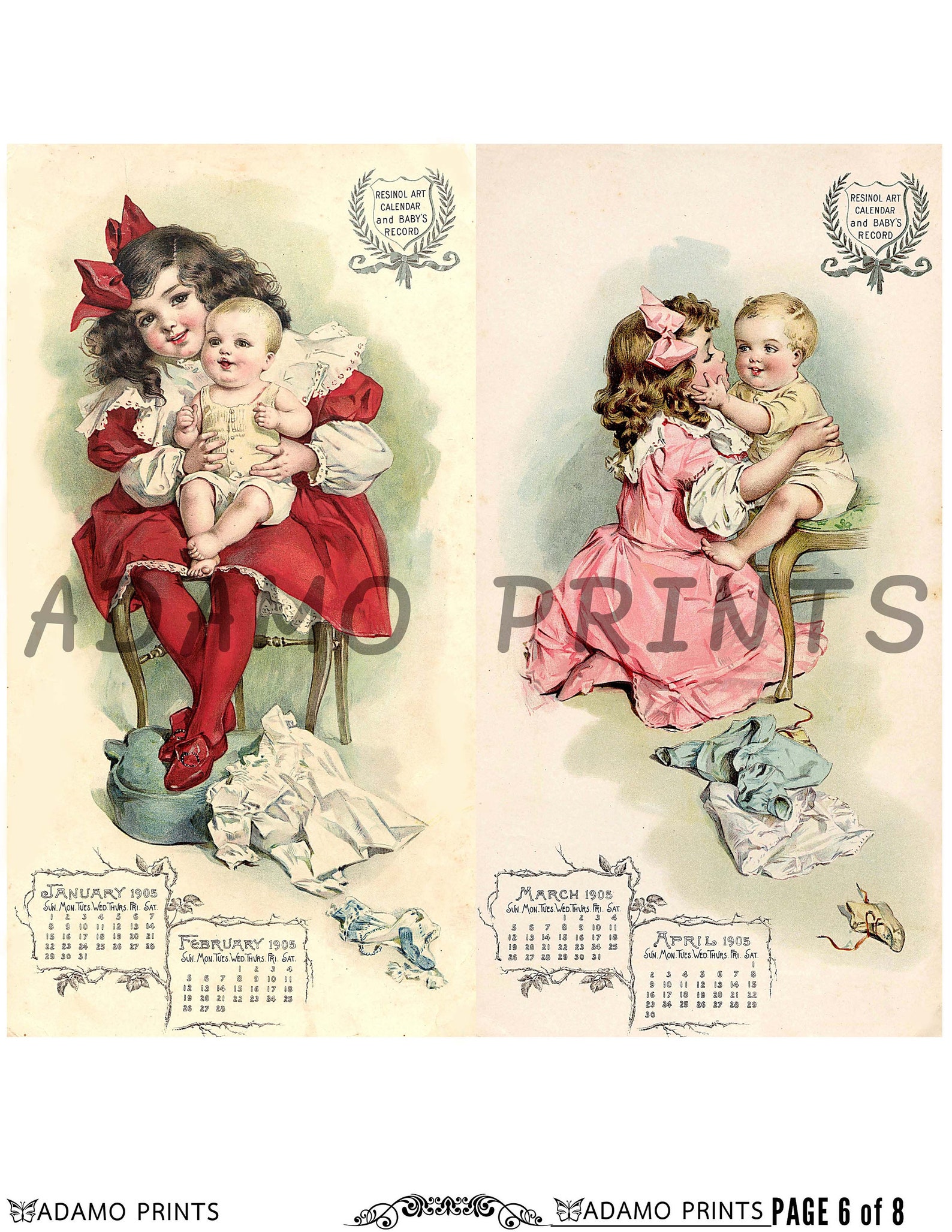 Muad Humphrey Calendar, Vintage Art, Child Ephemera, Ephemera Classic ...