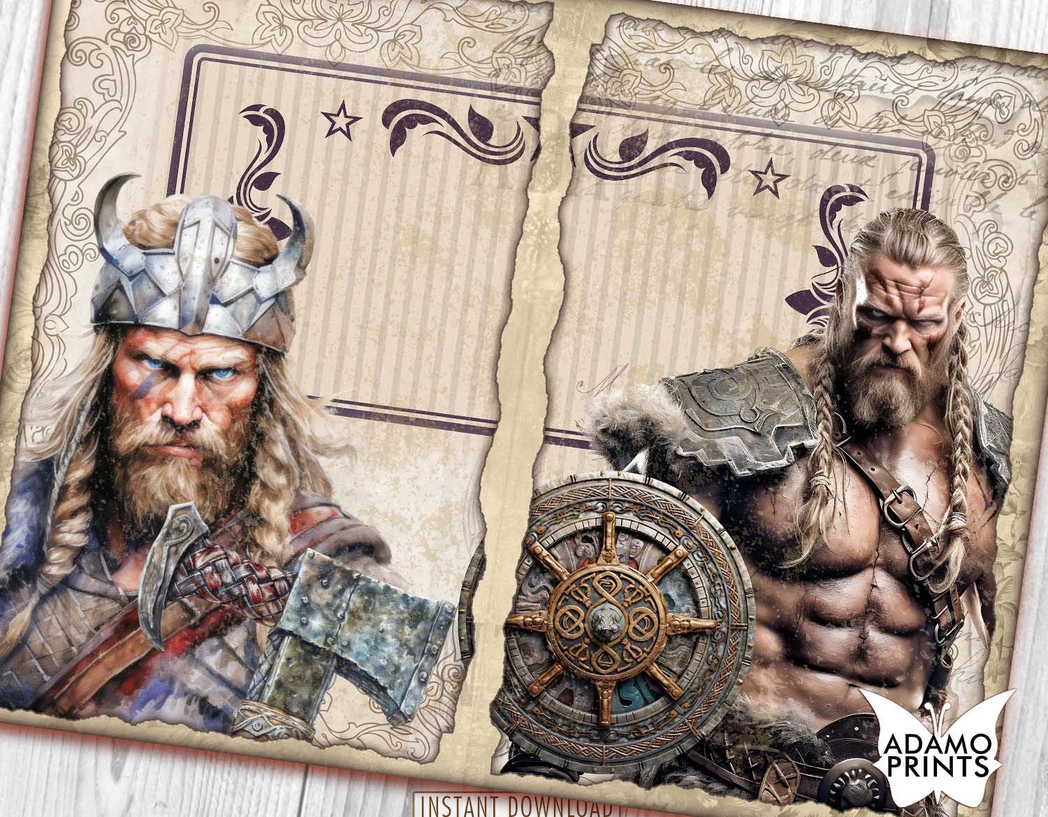 Ancient Norse Junk Journal Kit, Journal Page, Collage Sheets, Ephemera ...