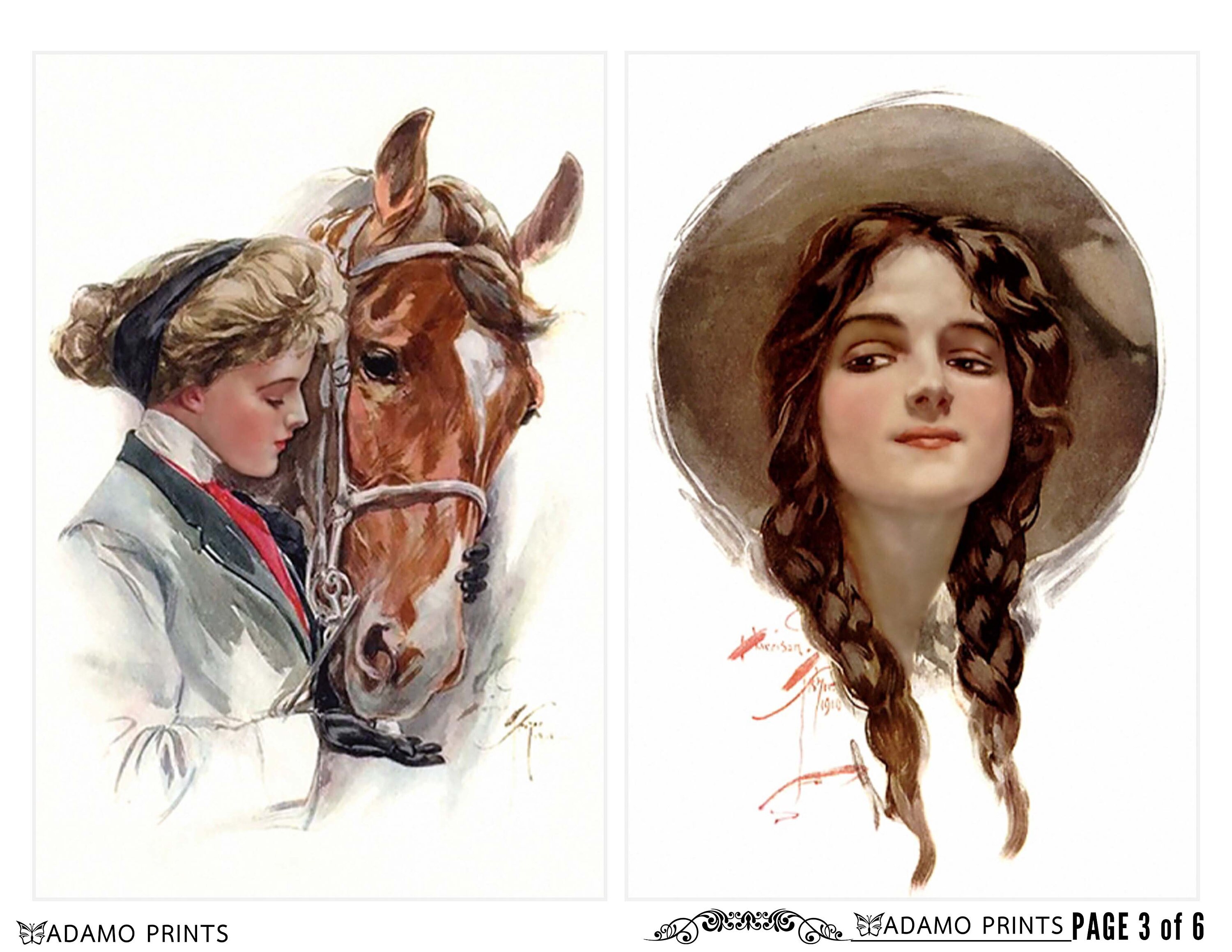 Harrison Fisher Ladies Journal Cards Set1, Digital Images, ATC Cards ...