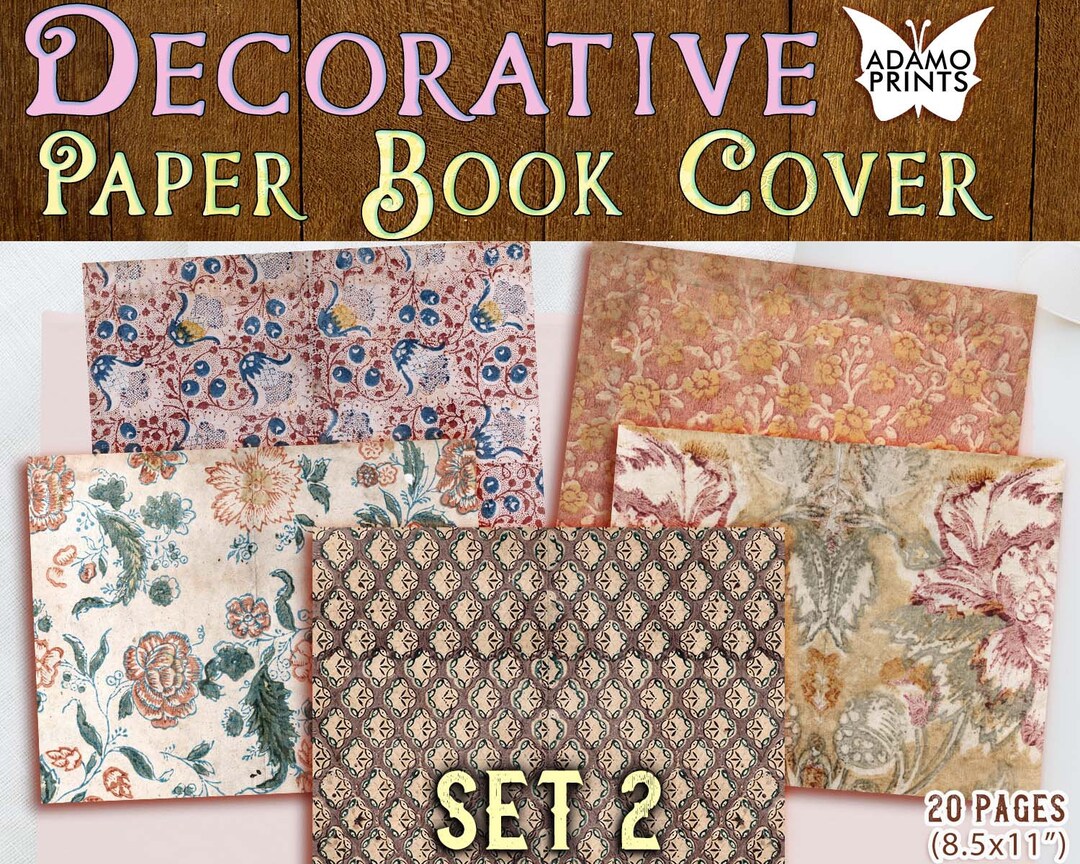 Decorative Paper Book Cover Set2, Grunge, Junk Journal Kit, Vintage ...