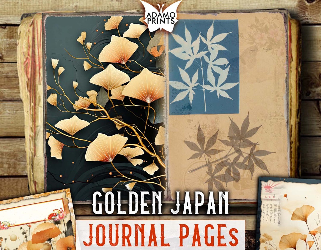 Golden Japan Junk Journal Pages, Japanese Journal Kit, Asian Journal ...
