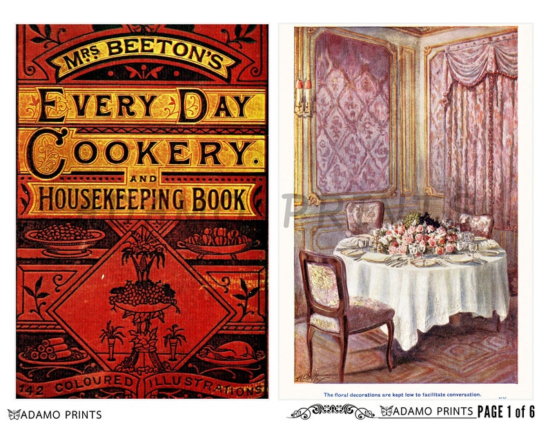 Mrs. Beeton's Book of Cookery Cookbook Recipe Printable | Etsy