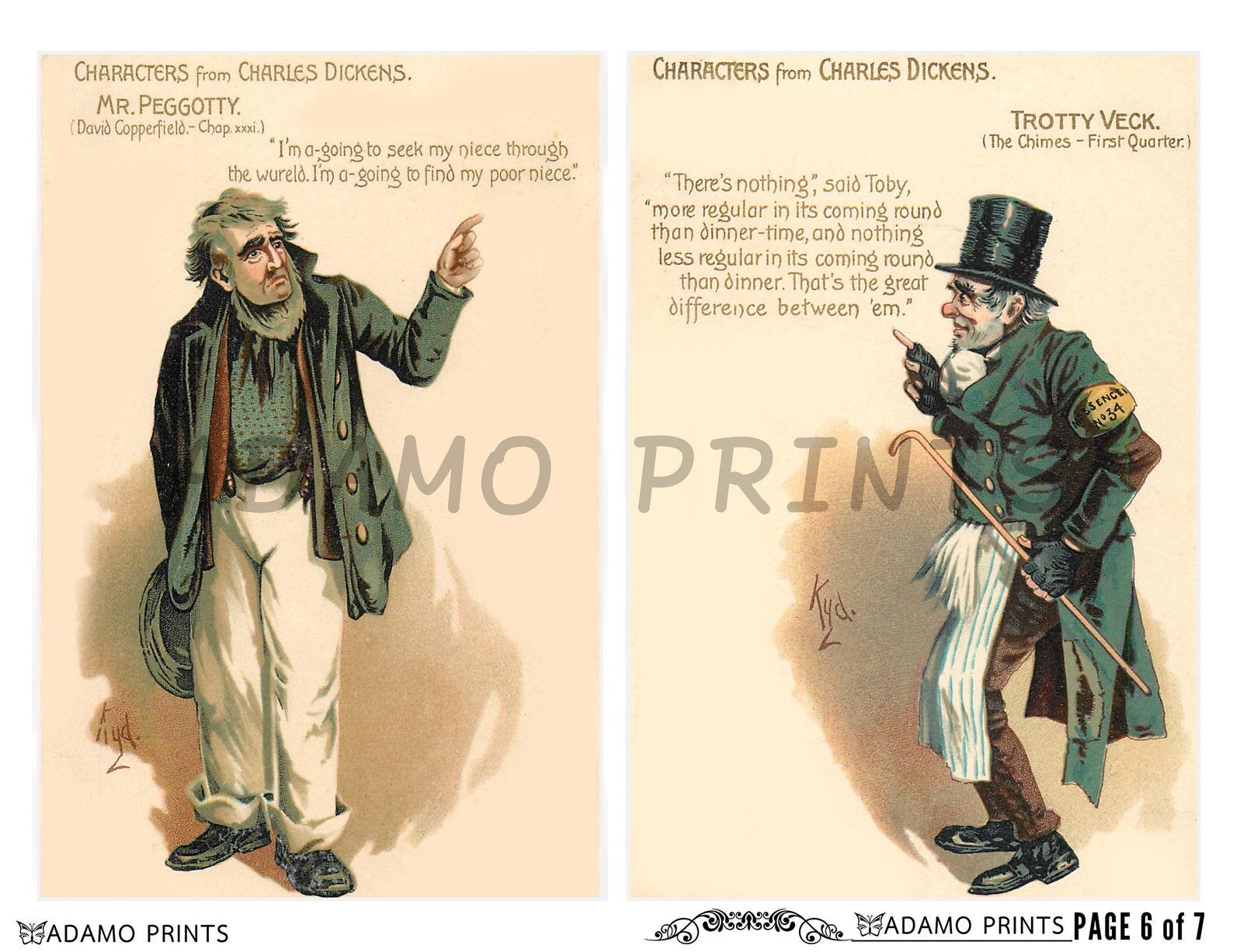 Charles Dickens Characters by Kyd Set1, Ephemera Classics, Digital ...