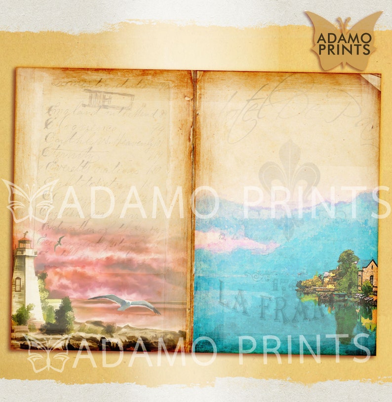 Nature Journal Pages Set1 Collage Sheet Coffee Dyed - Etsy