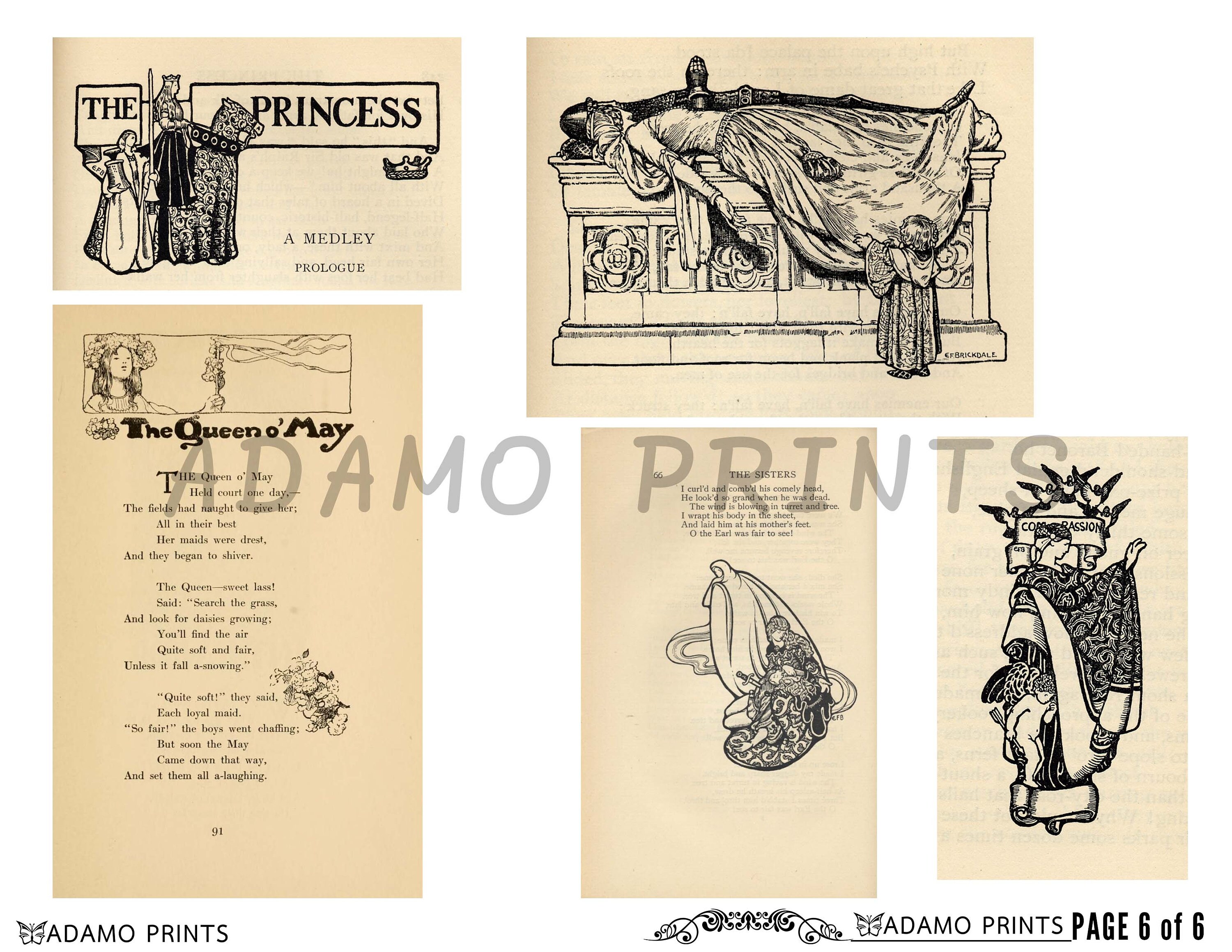Poem Pictures Digital Book Page Poem Digital Ephemera | Etsy