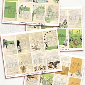 The Wonderful Wizard of Oz, Book Page, ATC, Children Digital Book ...