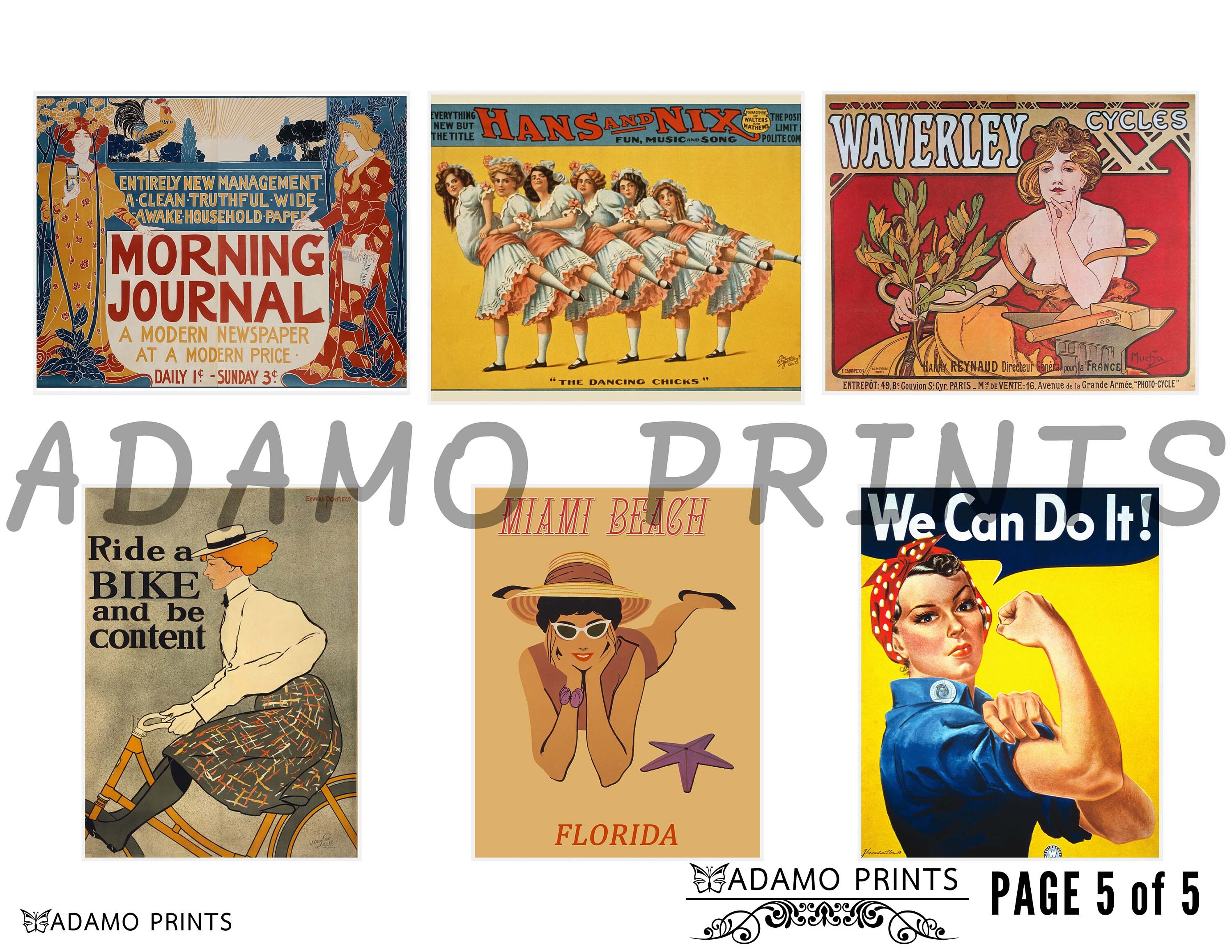 Vintage Women Poster, Vintage Images, Ephemera, Digital Collage, ATC ...