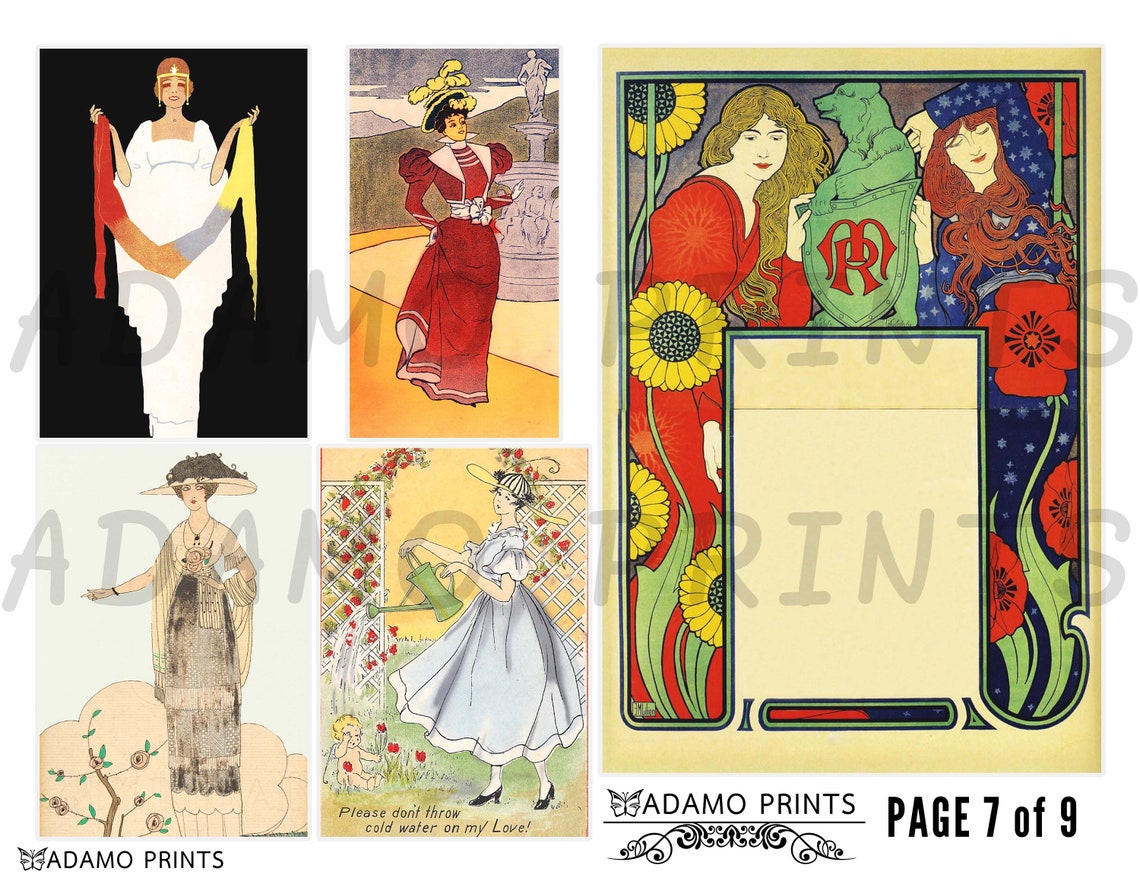 Art Deco Ephemera Vintage Art Ephemera Classic Digital - Etsy