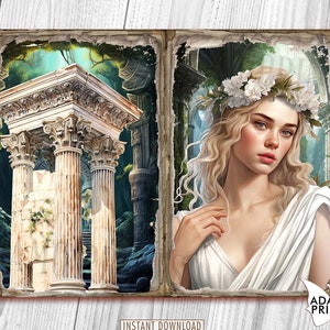 Ancient Greek Junk Journal Pages, Mythology, Collage Sheets, Ephemera ...