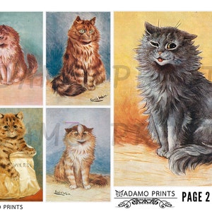 Sassy Cat, Ephemera Kit, Cards, Printable Images, Vintage Art, Classic ...