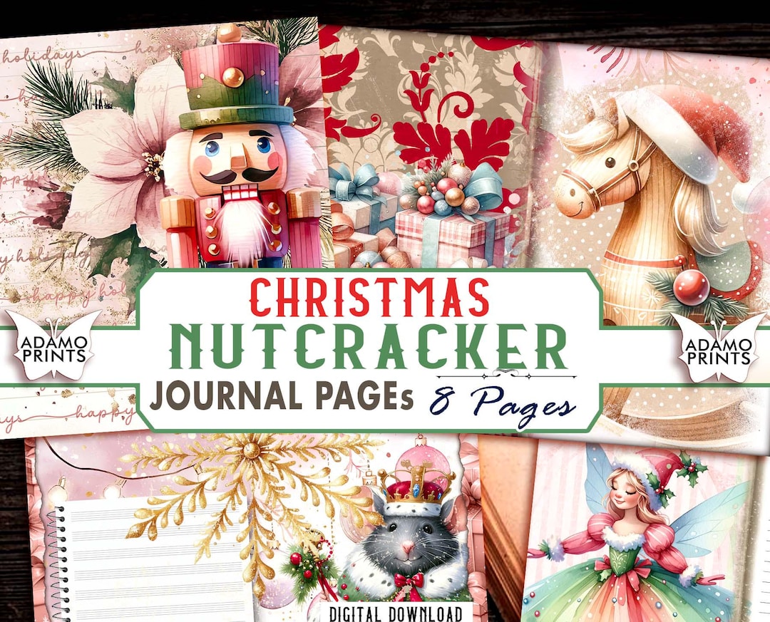 Christmas Nutcracker Journal Kit, Lined Journal Pages, December ...
