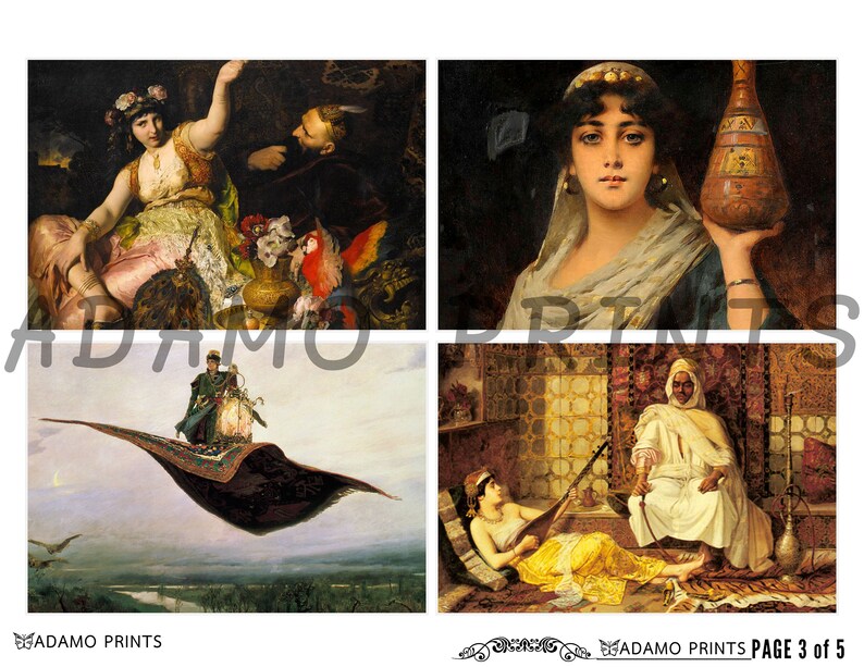The Arabian Nights Vintage Digital Prints Digital Images - Etsy